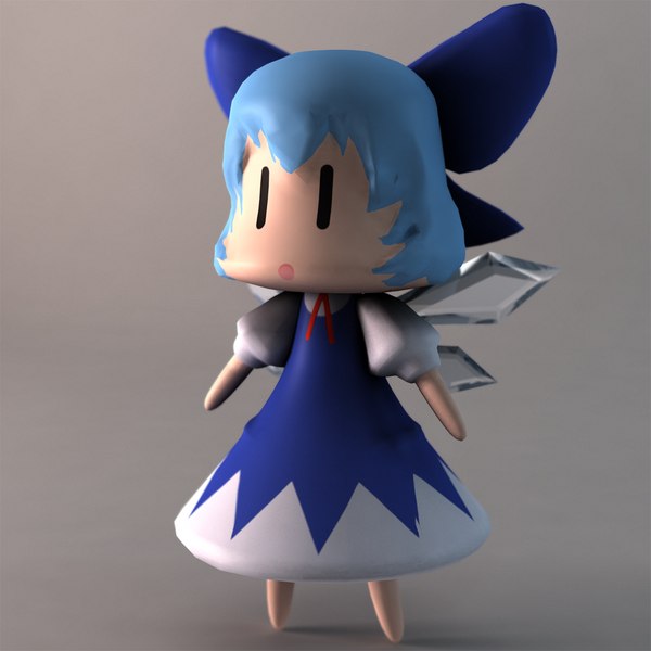 free cirno ice fairy 3d model