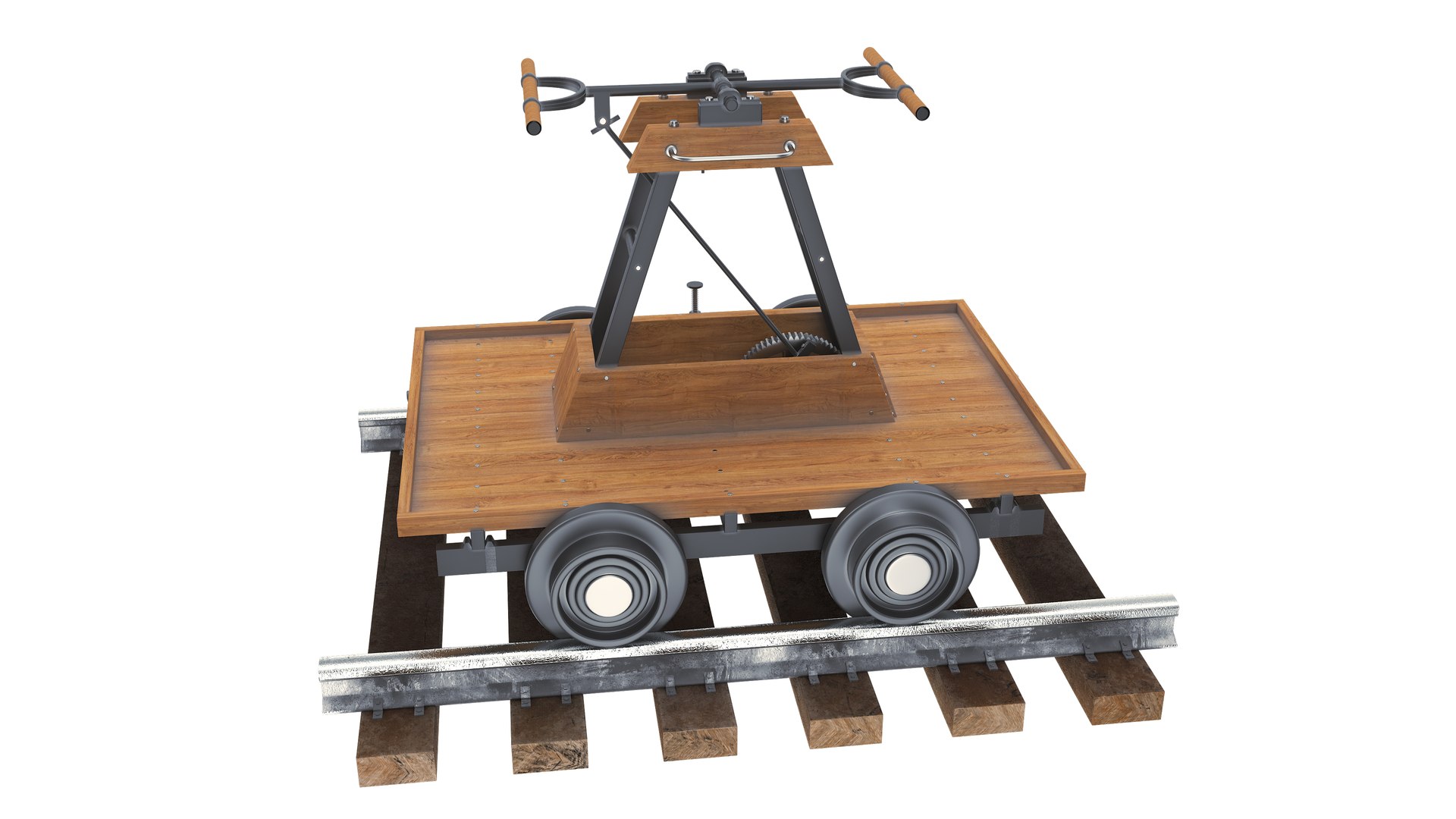 Rail Handcar And Mine Cart 3D Model - TurboSquid 2245274
