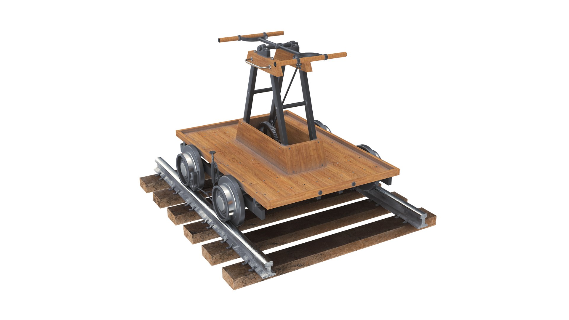 Rail Handcar And Mine Cart 3D Model - TurboSquid 2245274