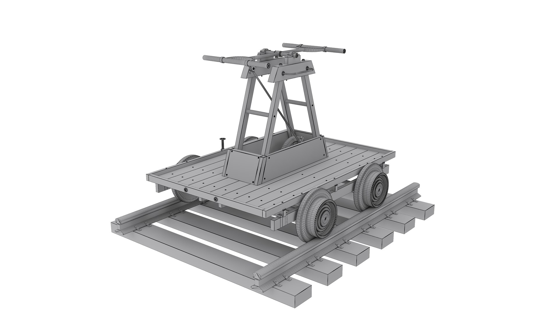 Rail Handcar And Mine Cart 3D Model - TurboSquid 2245274