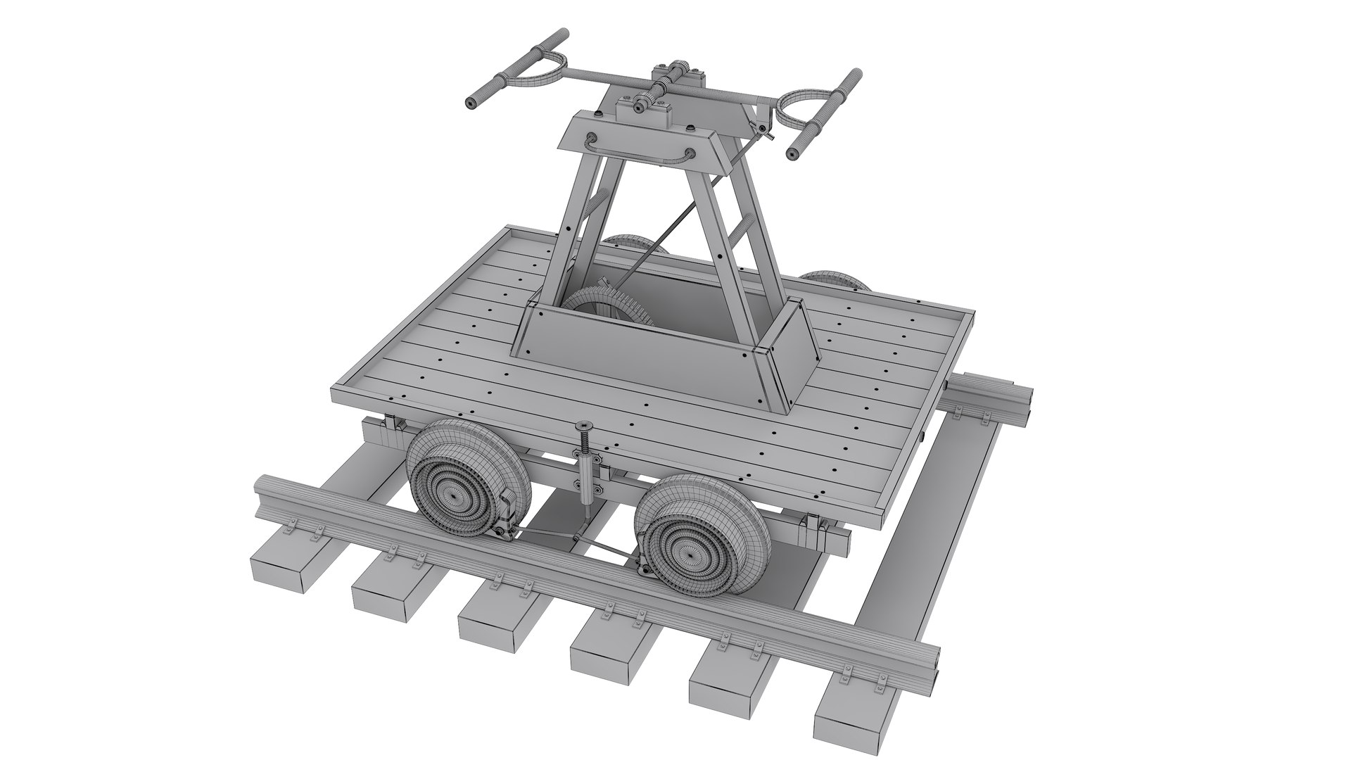Rail Handcar And Mine Cart 3D Model - TurboSquid 2245274