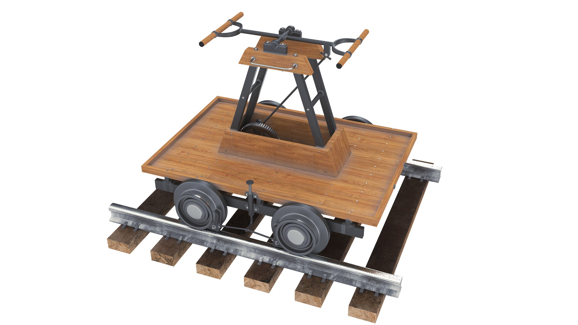 Rail Handcar And Mine Cart 3D Model - TurboSquid 2245274