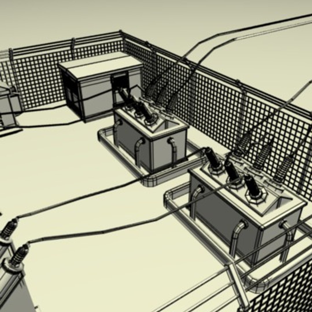 Substation Buildings 3d Model
