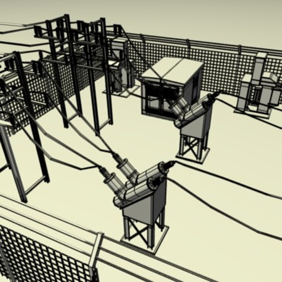 Substation Buildings 3d Model