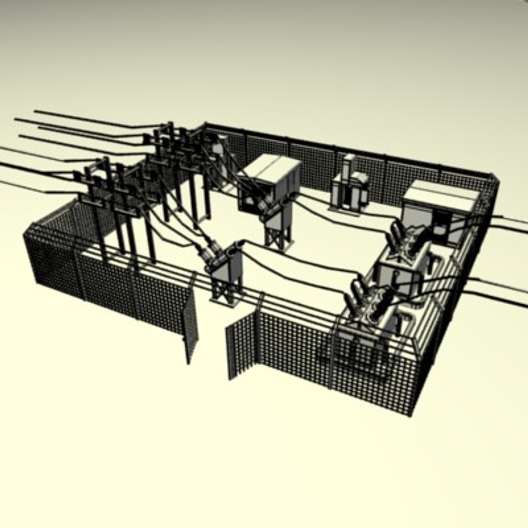 Substation Buildings 3d Model
