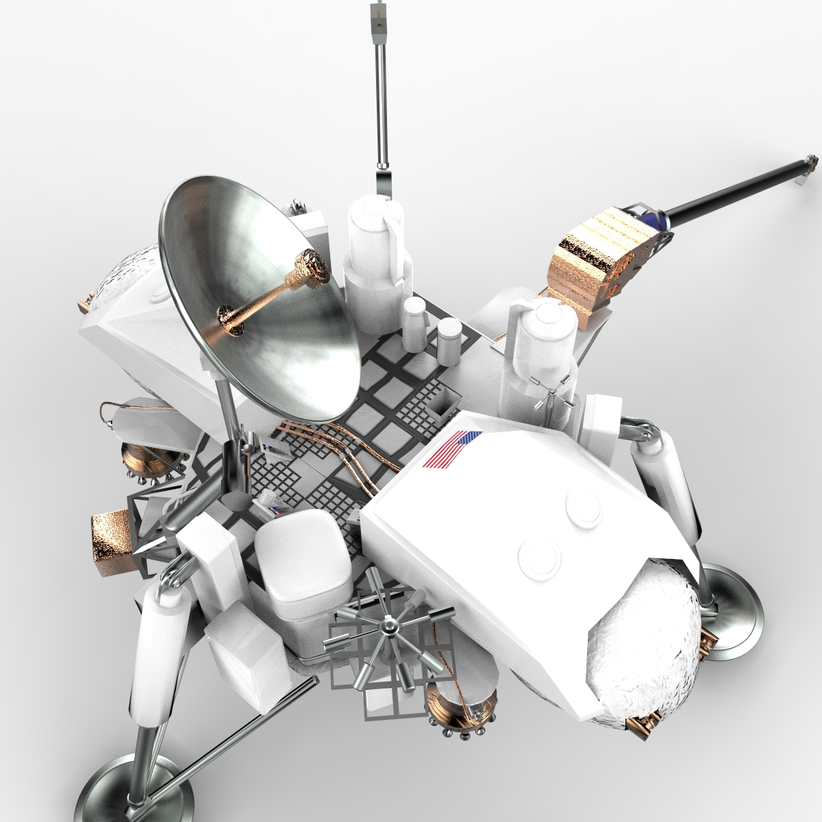 viking mars landers probes 3d model