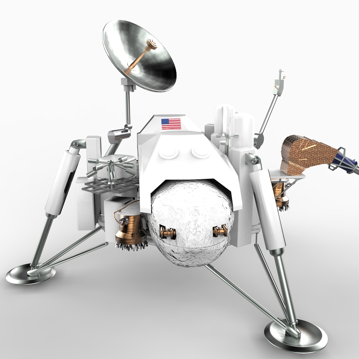 viking mars landers probes 3d model