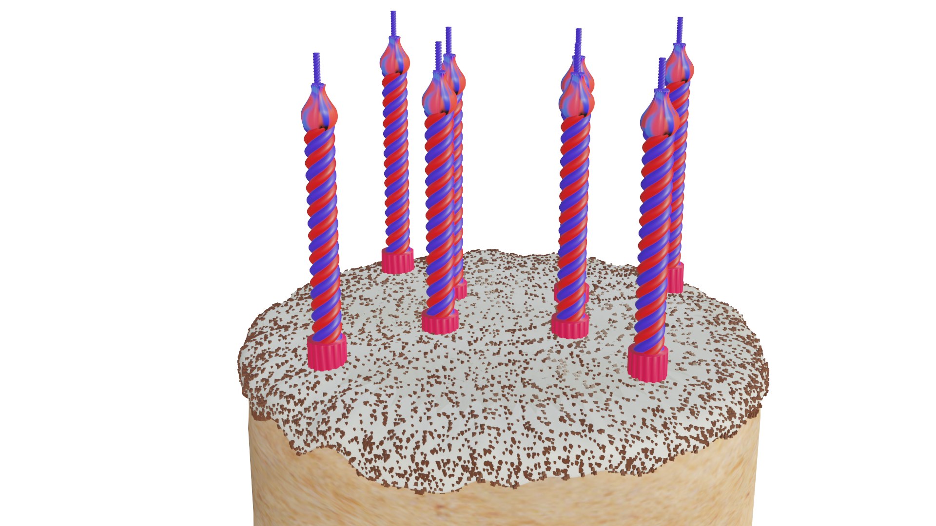 Birthday Cake With Candles 3D Model - TurboSquid 1847282