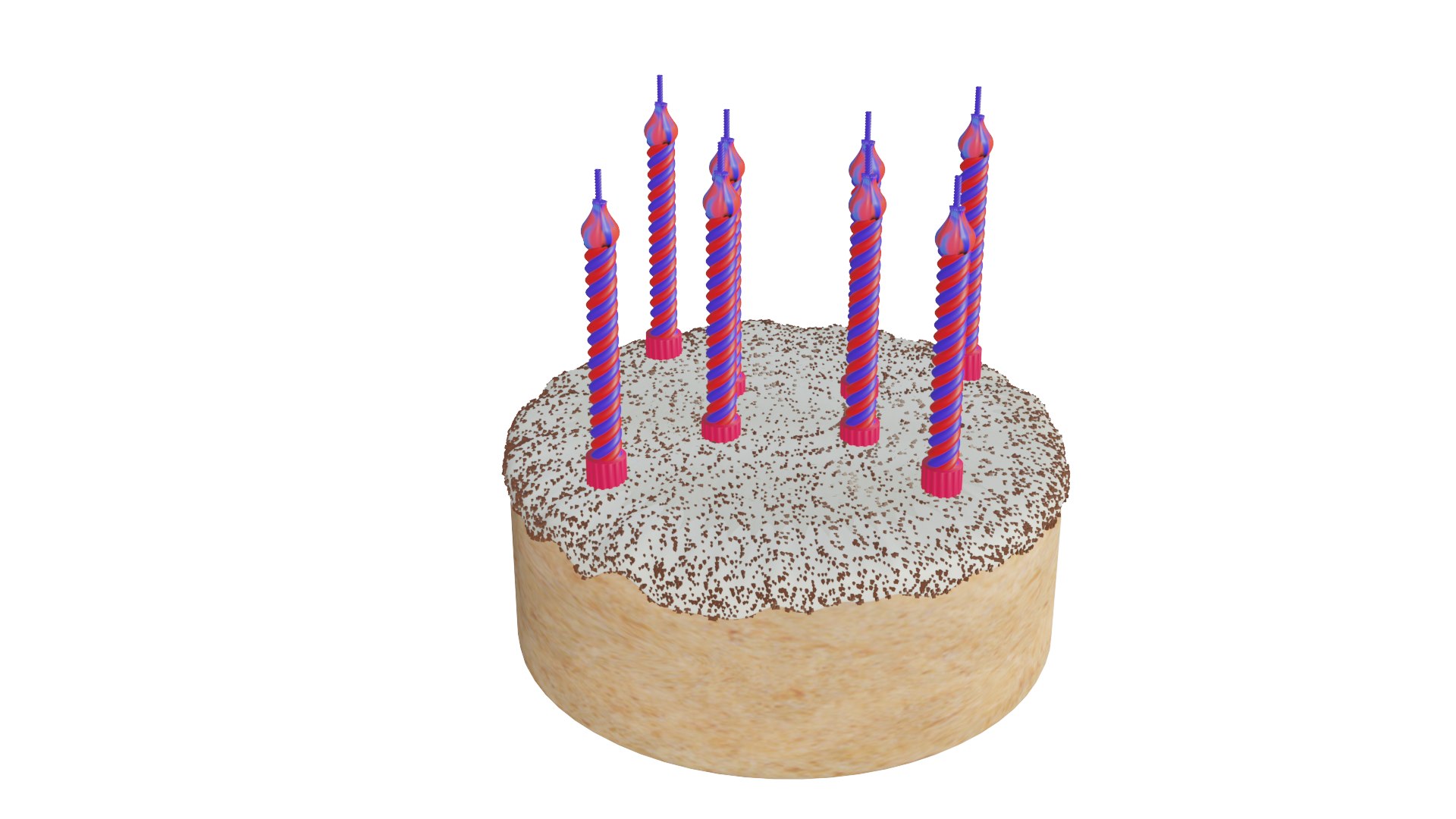 Birthday Cake With Candles 3D Model - TurboSquid 1847282