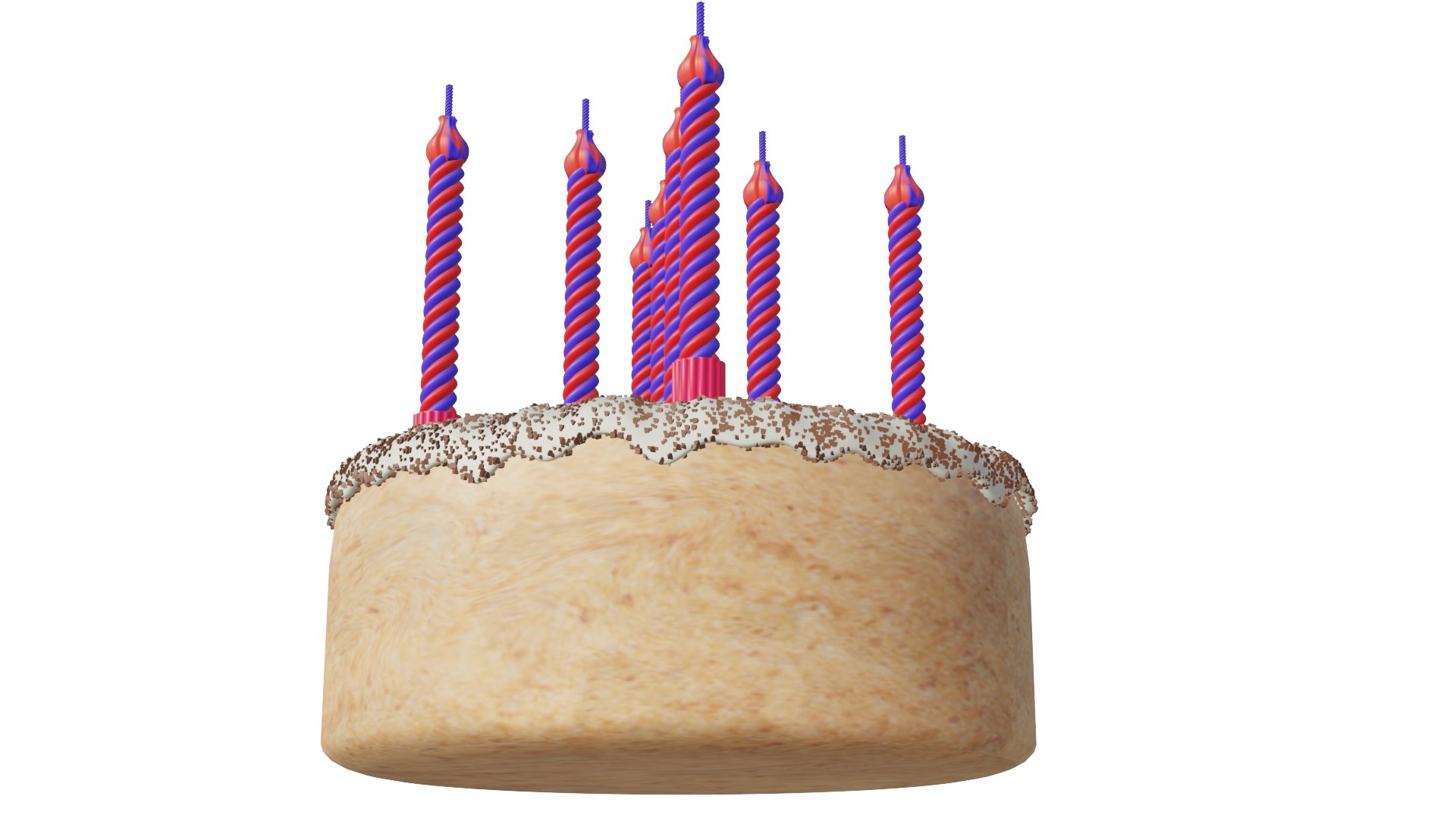 Birthday Cake With Candles 3D Model - TurboSquid 1847282