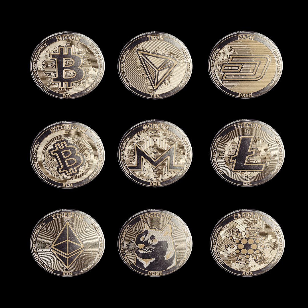 Cryptocurrency Coin Collection Model - TurboSquid 2031745