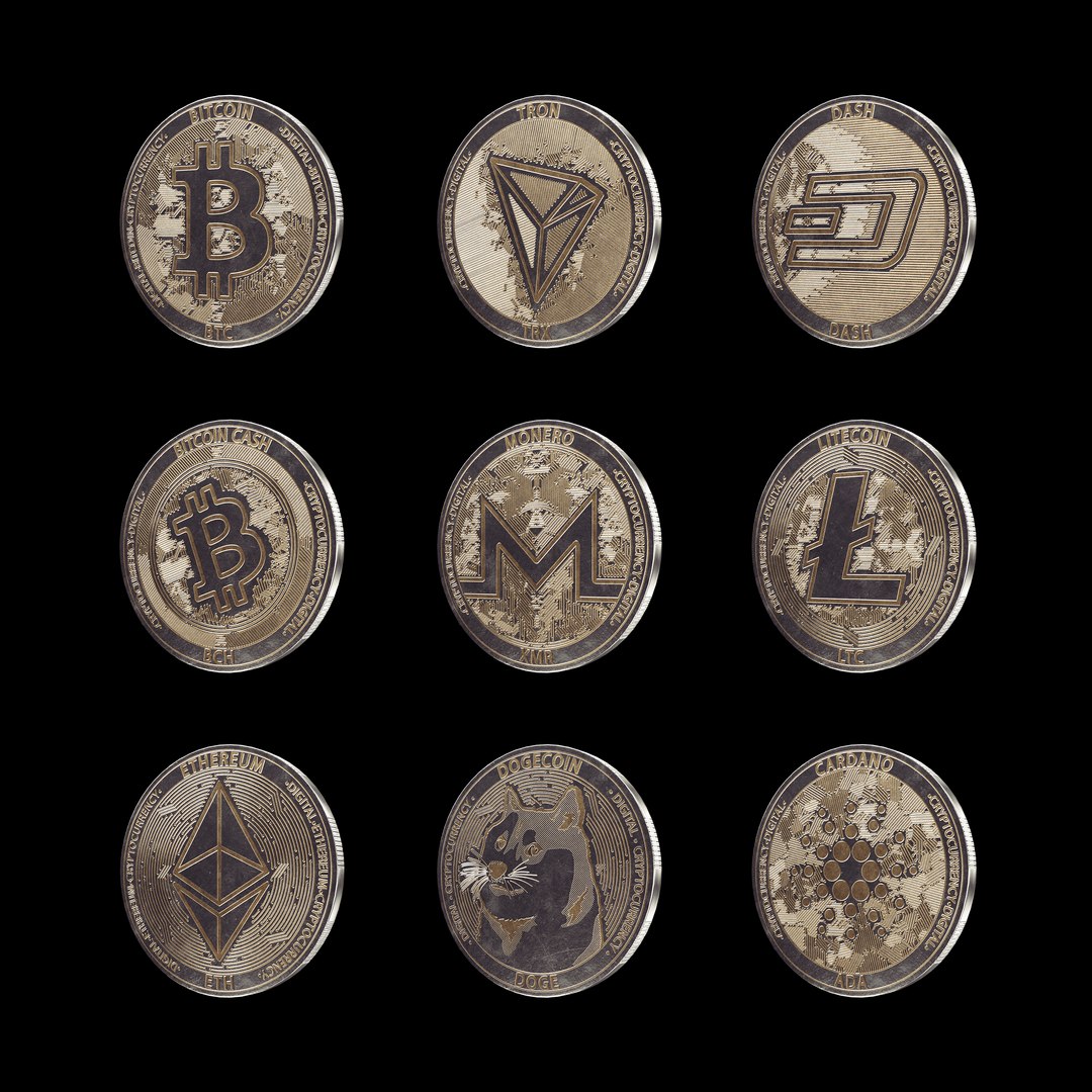 Cryptocurrency Coin Collection Model - TurboSquid 2031745