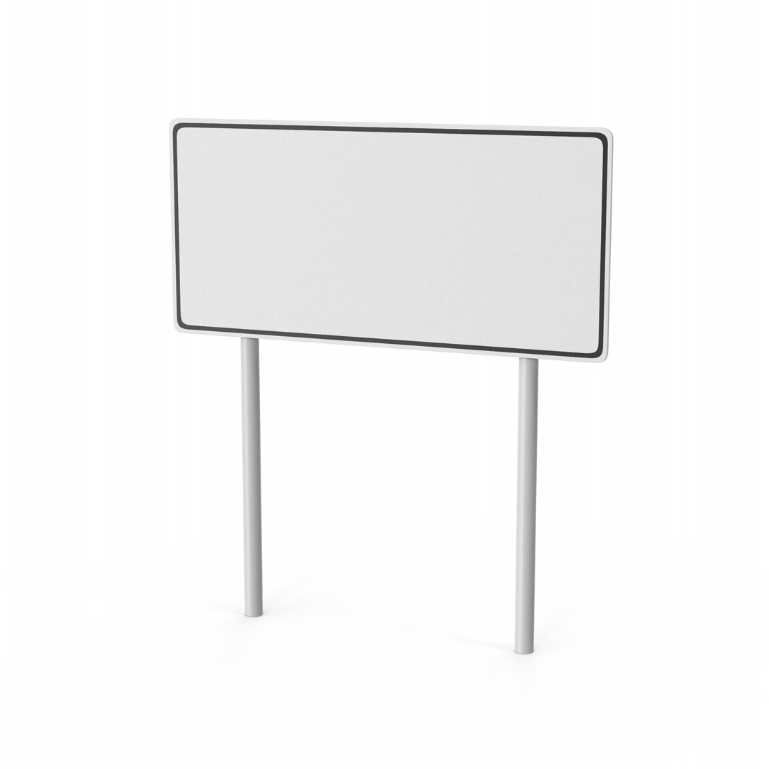 3D Blank Highway Road Sign - TurboSquid 1959766