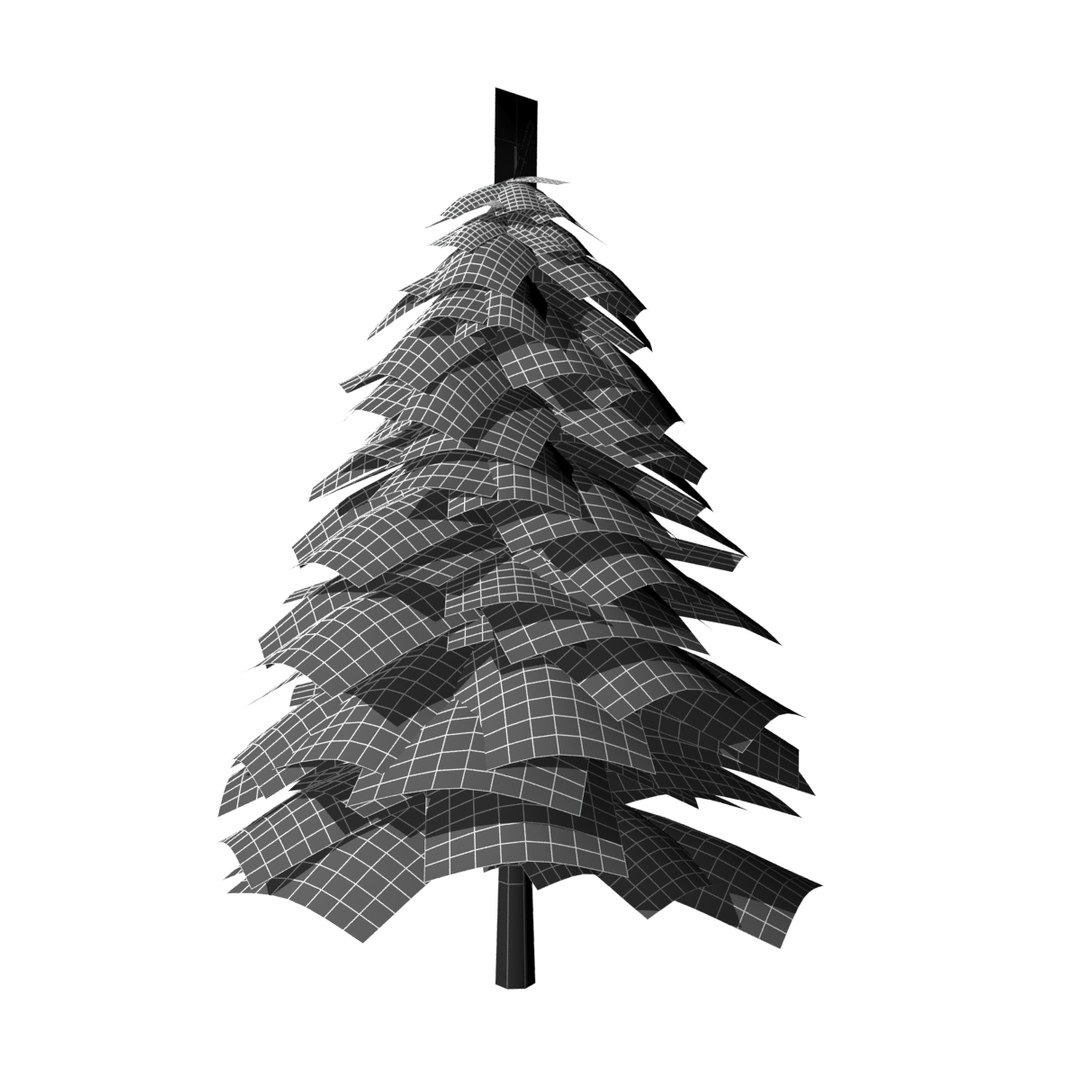 pine tree covered snow 3d model
