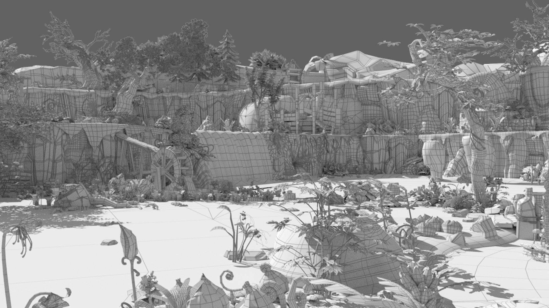 3D scene cartoon trees - TurboSquid 1214100