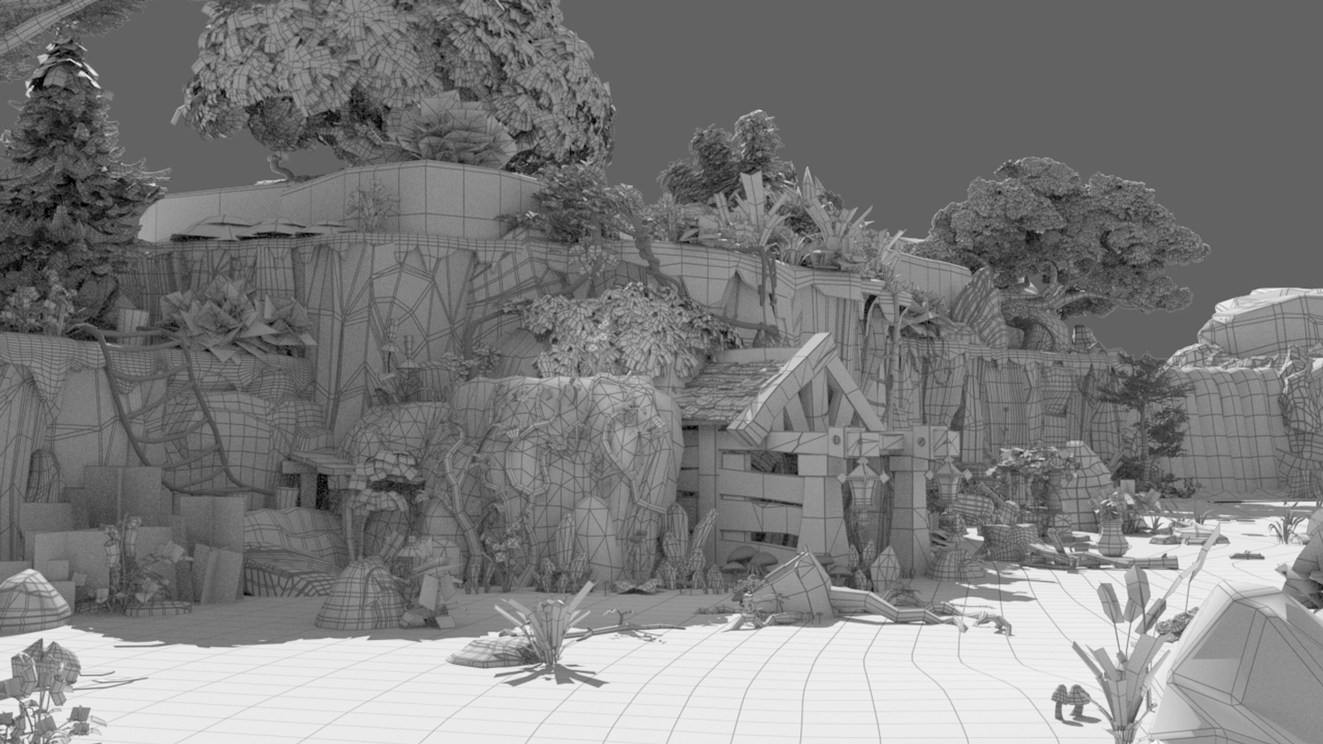 3D scene cartoon trees - TurboSquid 1214100