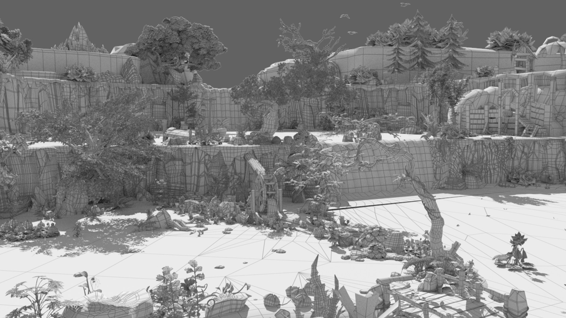 3D scene cartoon trees - TurboSquid 1214100