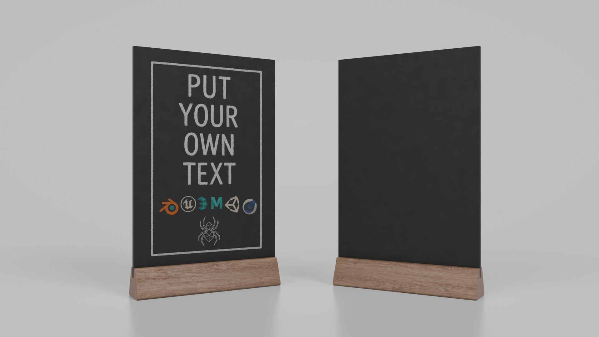 Versatile Rectangular Chalkboard Set 3D Model - TurboSquid 2407245
