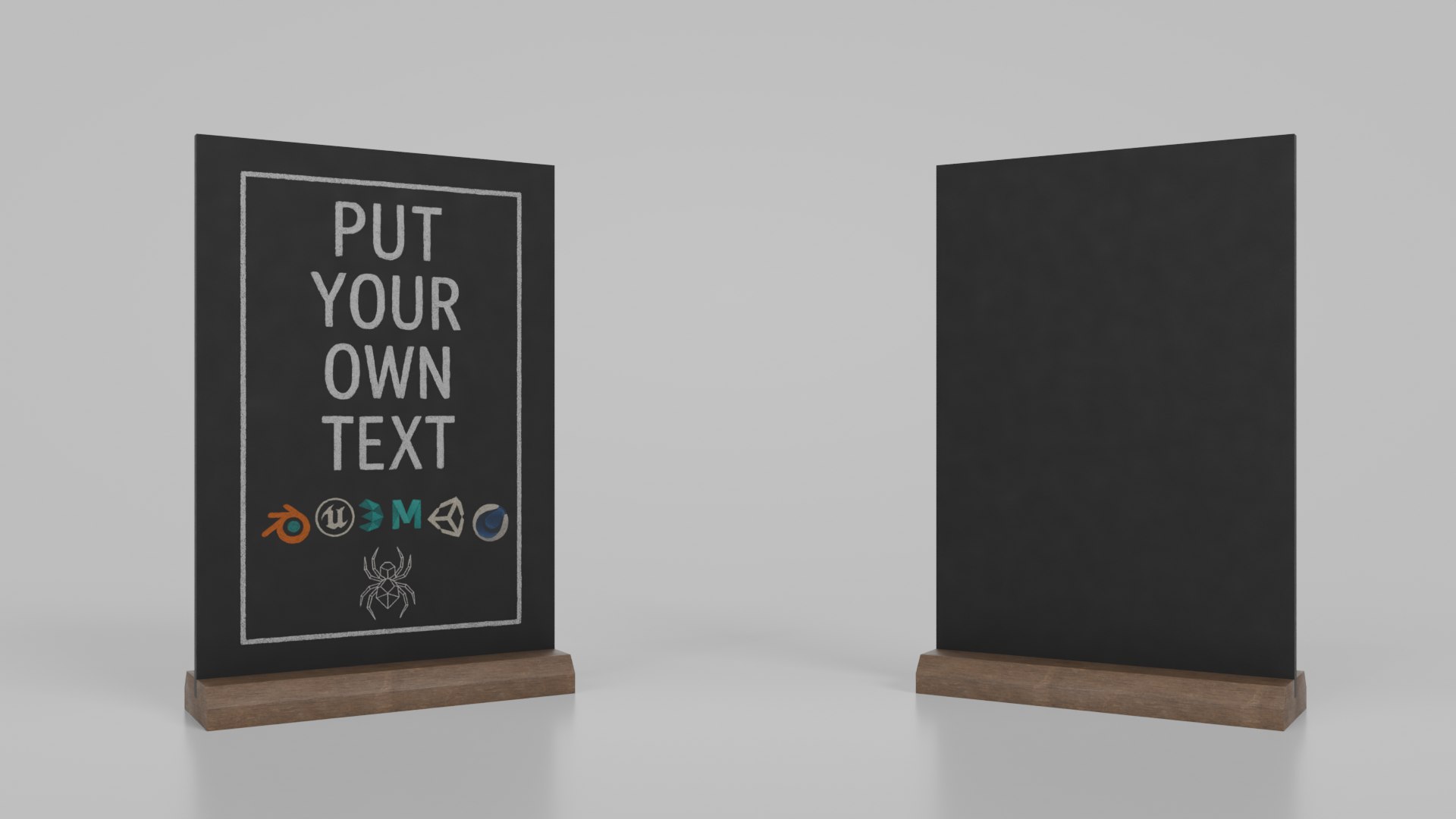 Versatile Rectangular Chalkboard Set 3D Model - TurboSquid 2407245
