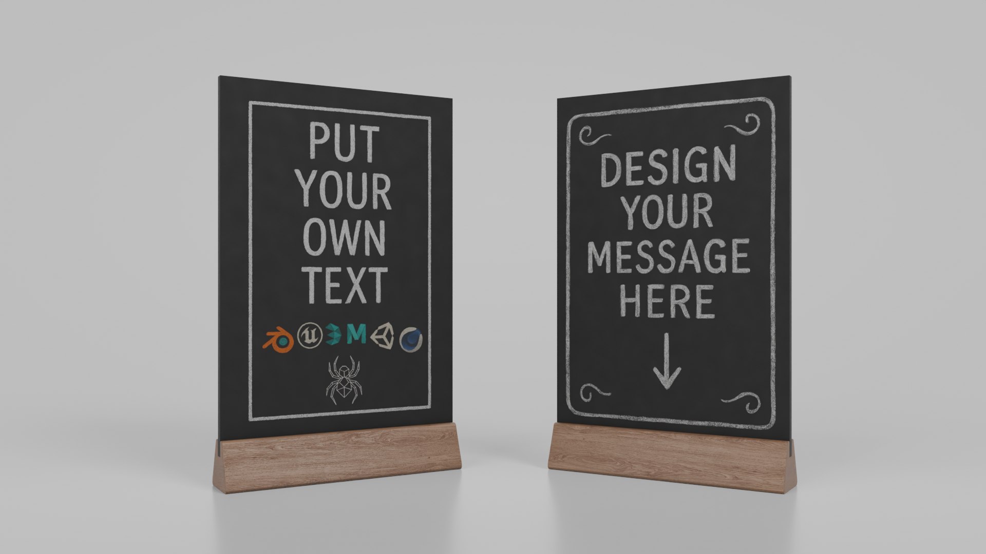 Versatile Rectangular Chalkboard Set 3D Model - TurboSquid 2407245