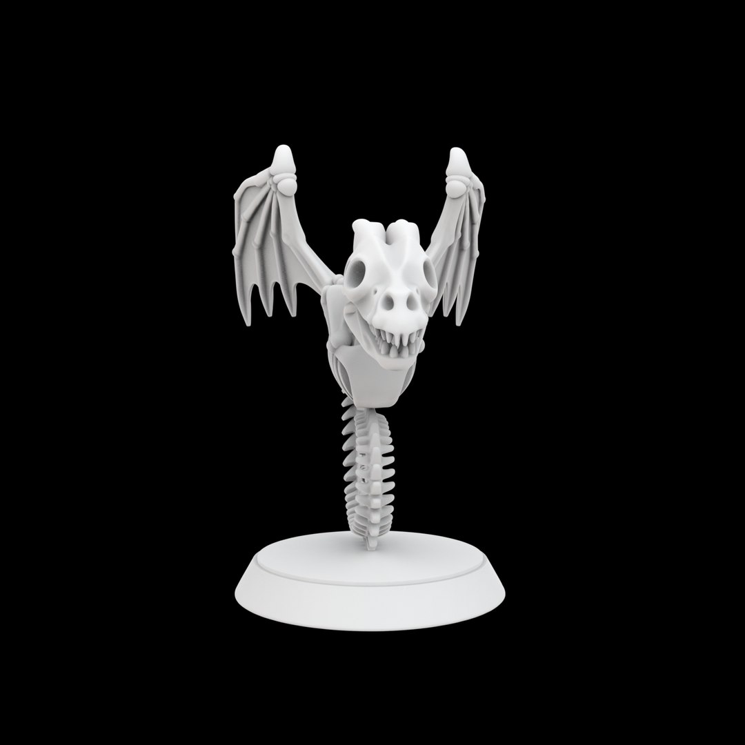 Ancient Bone Dragon Curled Statue 3D Print Model Model - TurboSquid 2478055