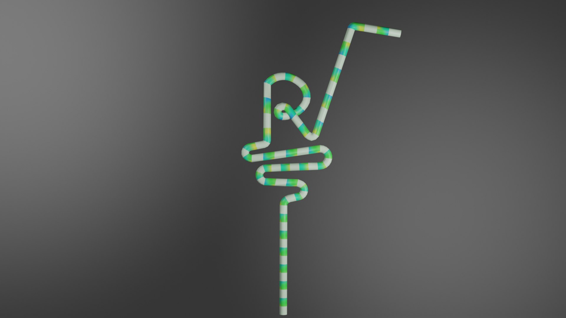 Crazy Straw Letter R 3D - TurboSquid 1801313