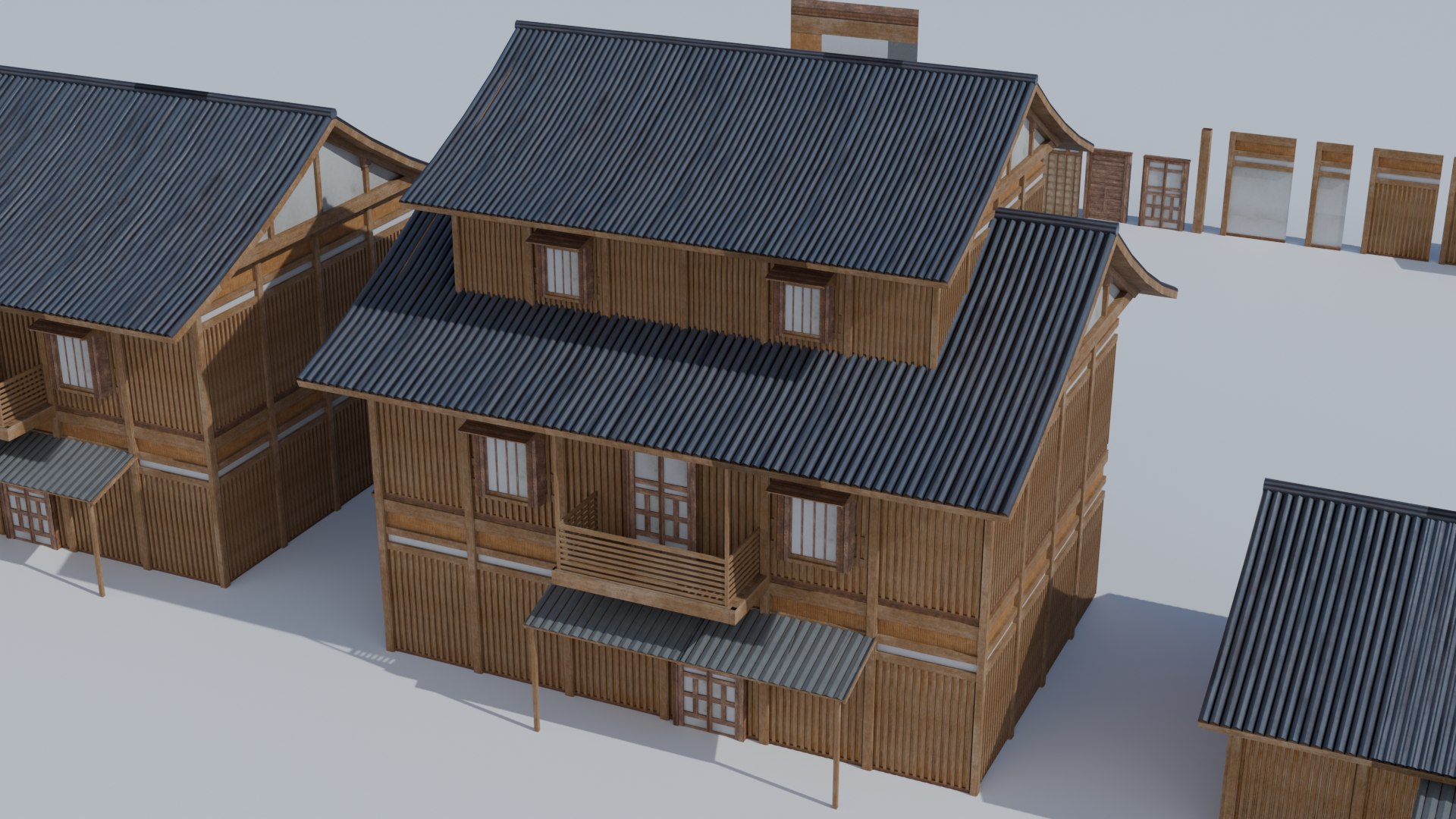 3D Modular Japanese House Kit Traditional Architecture Model ...