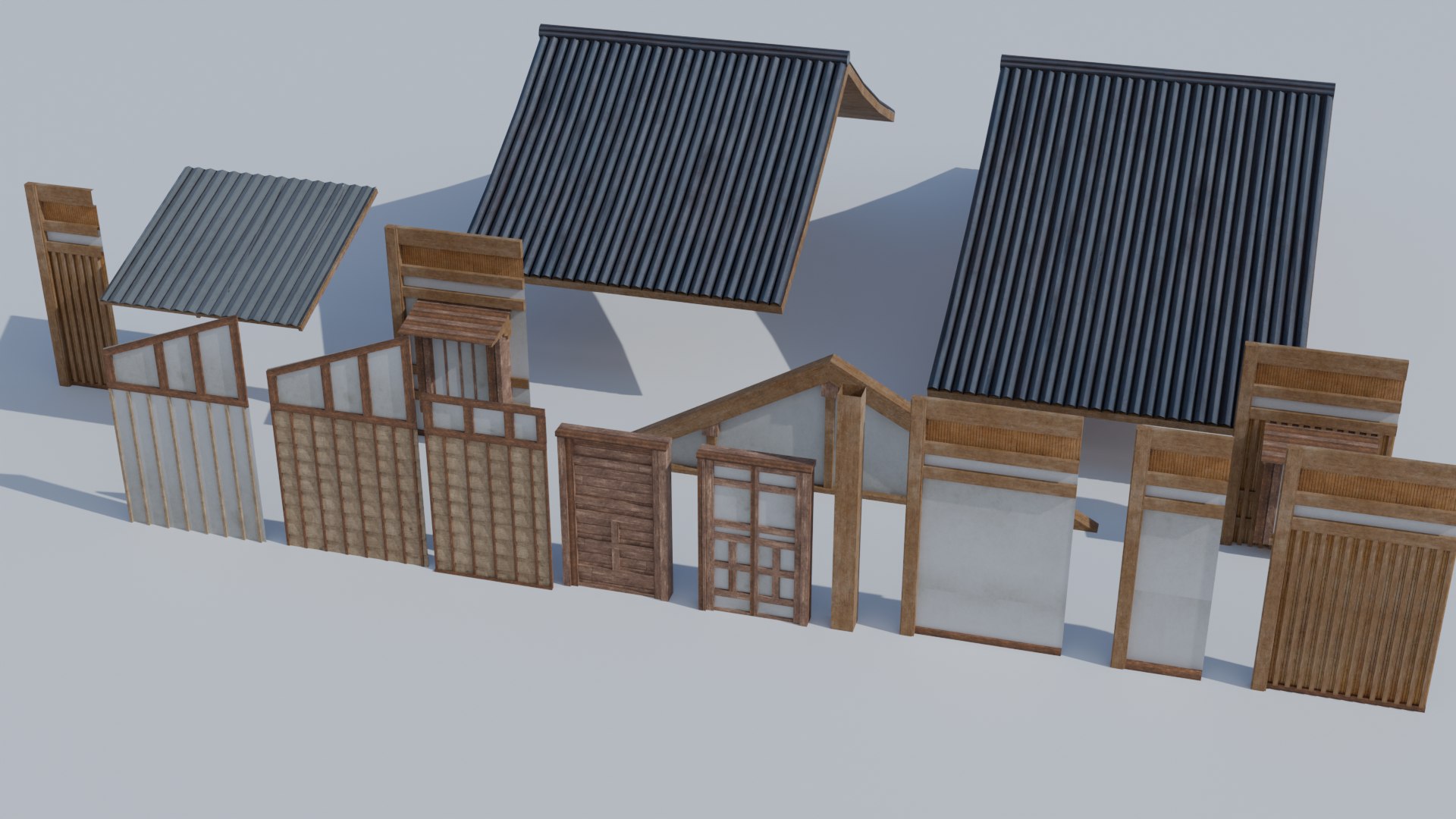 3D Modular Japanese House Kit Traditional Architecture Model ...