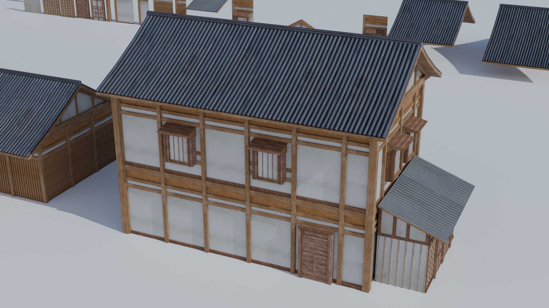 3D Modular Japanese House Kit Traditional Architecture Model ...