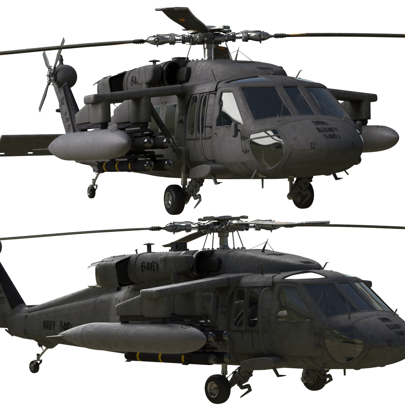 3d rigged uh-60m black hawk model