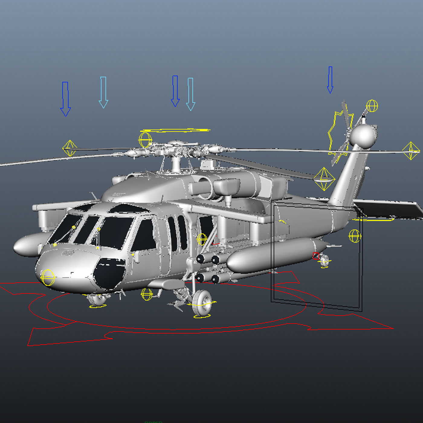 3d rigged uh-60m black hawk model