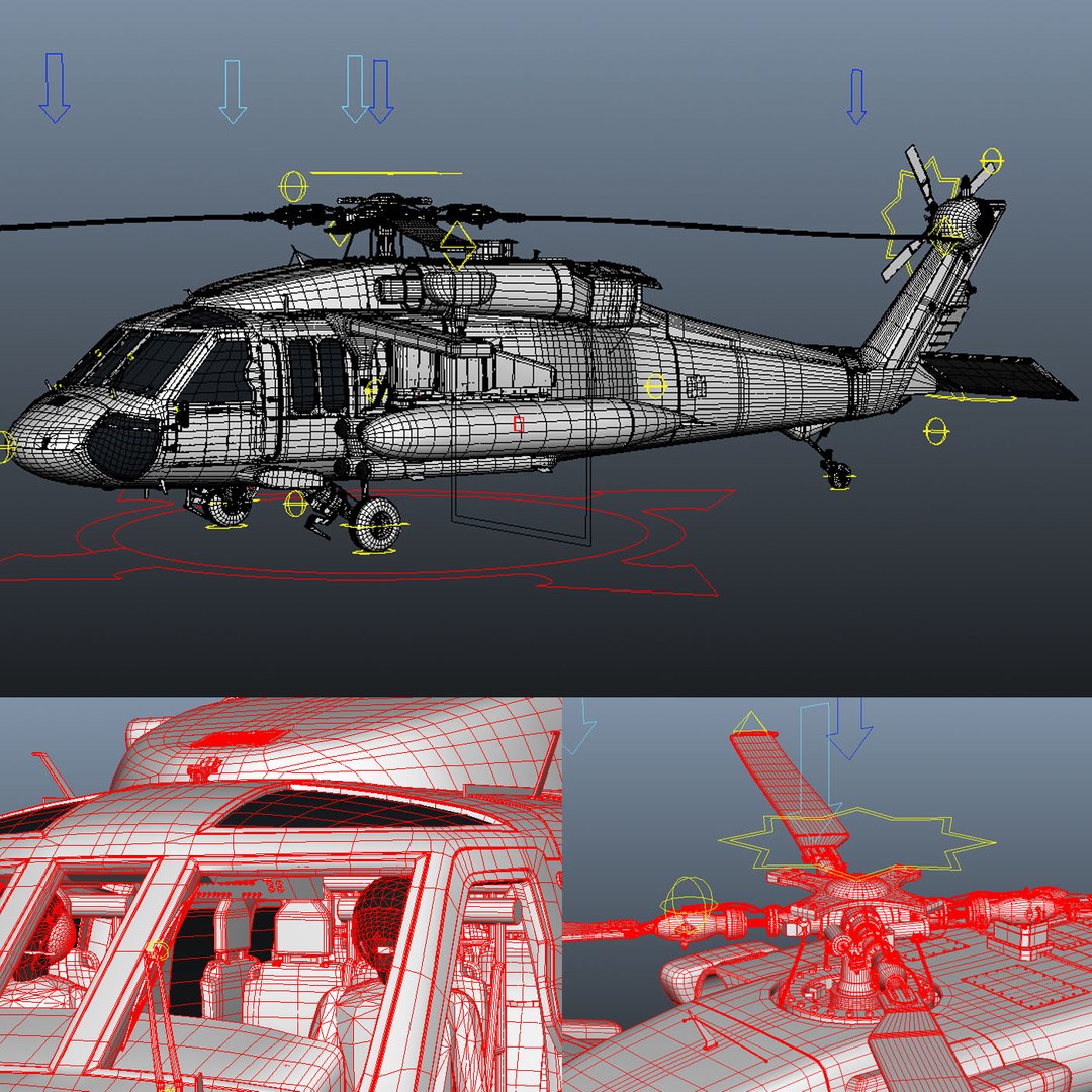 3d Rigged Uh-60m Black Hawk Model