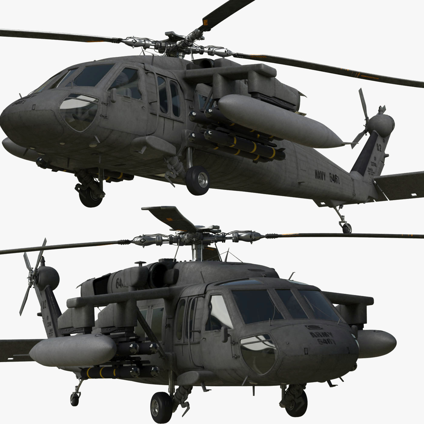 3d rigged uh-60m black hawk model
