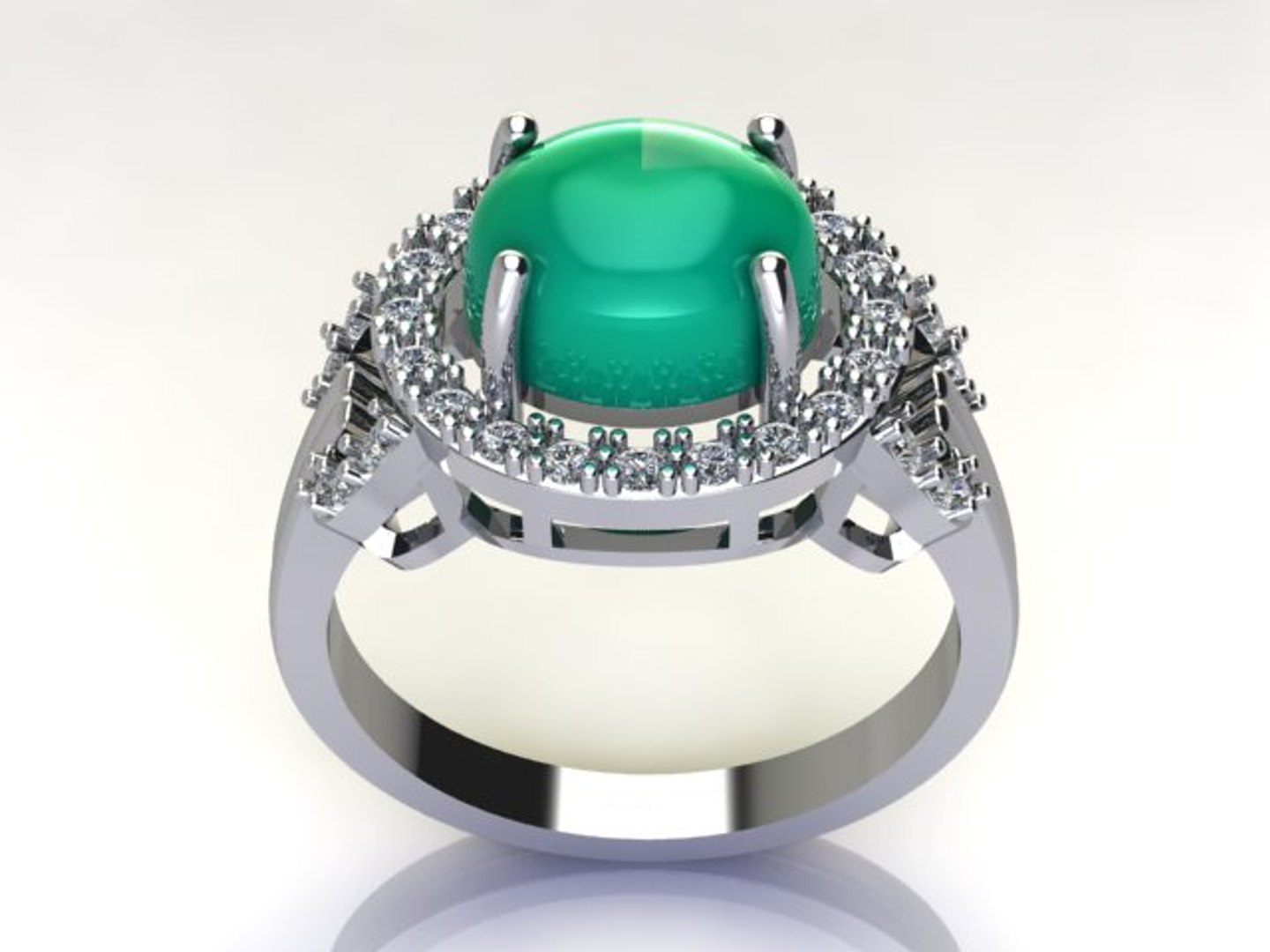 3D Green Ring Diamond Model - TurboSquid 1172179