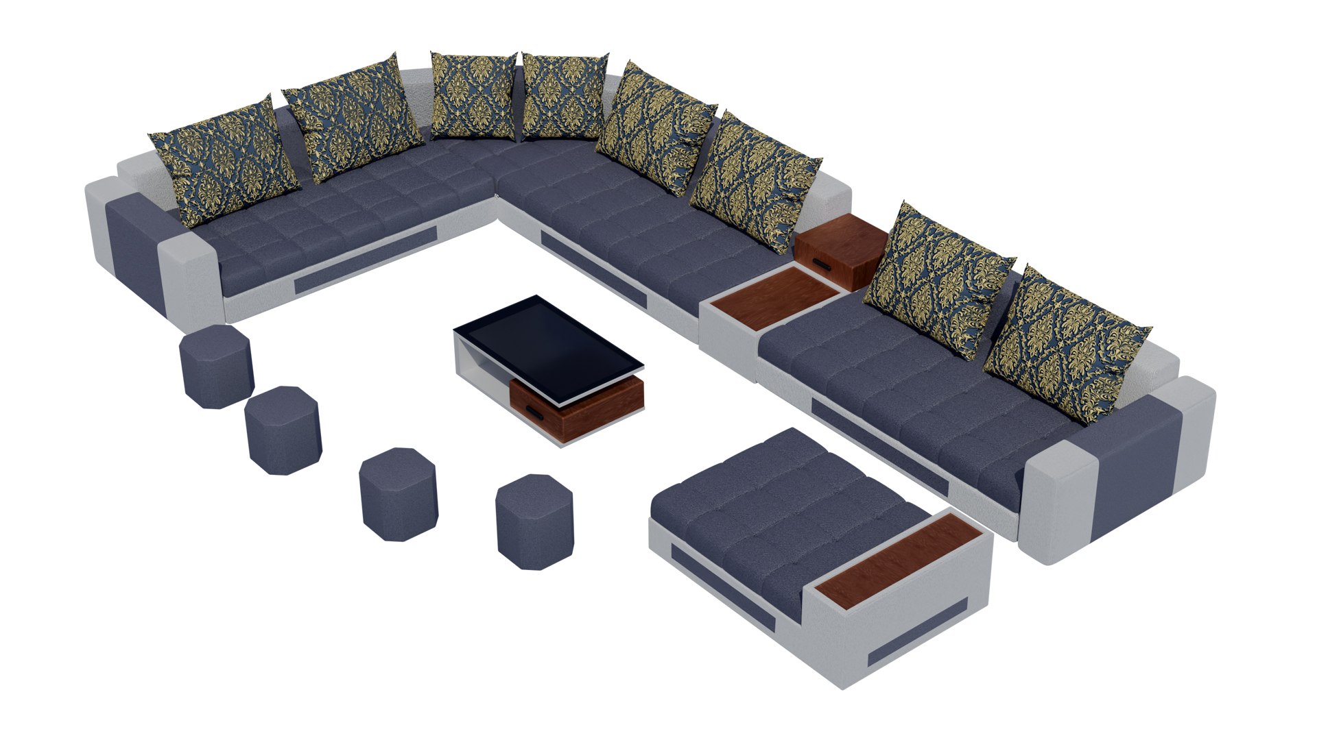 3D Sofa Set Model - TurboSquid 2124279
