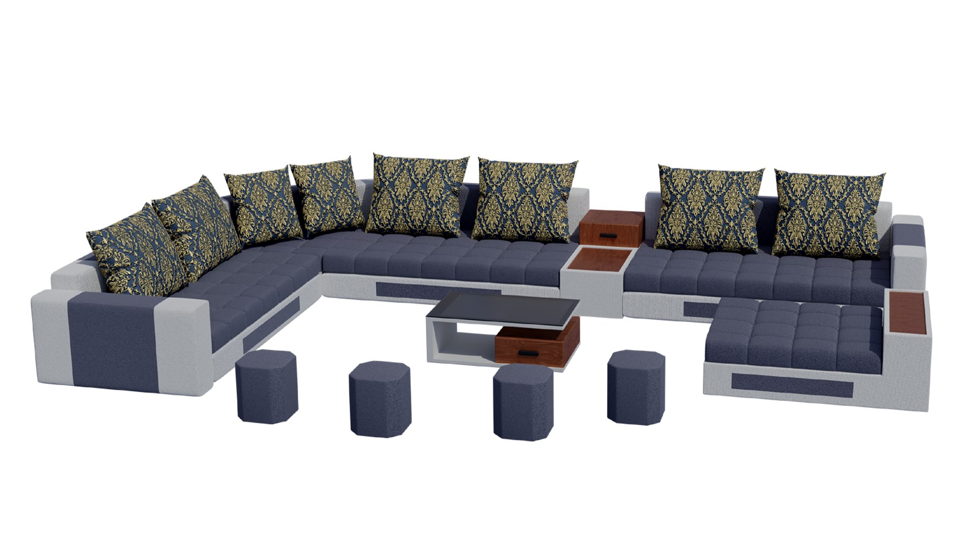 3D Sofa Set Model - TurboSquid 2124279