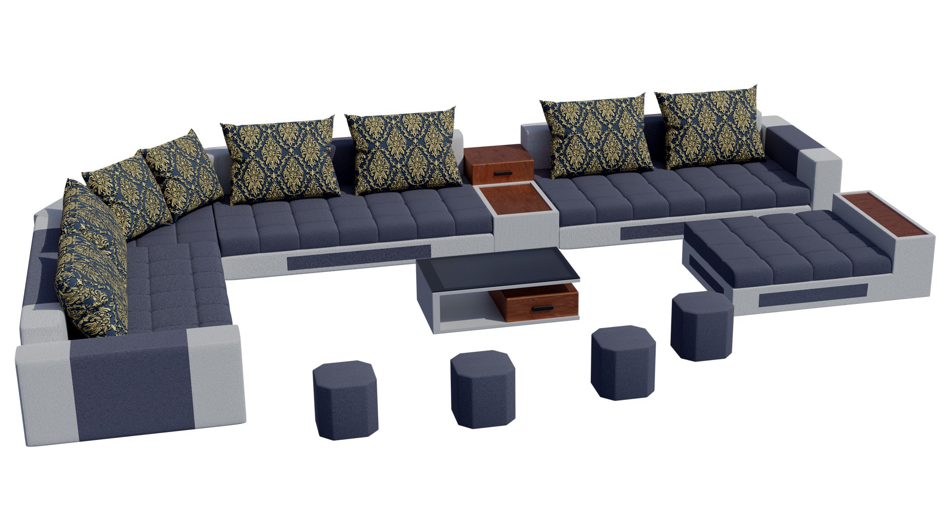 3D Sofa Set Model - TurboSquid 2124279