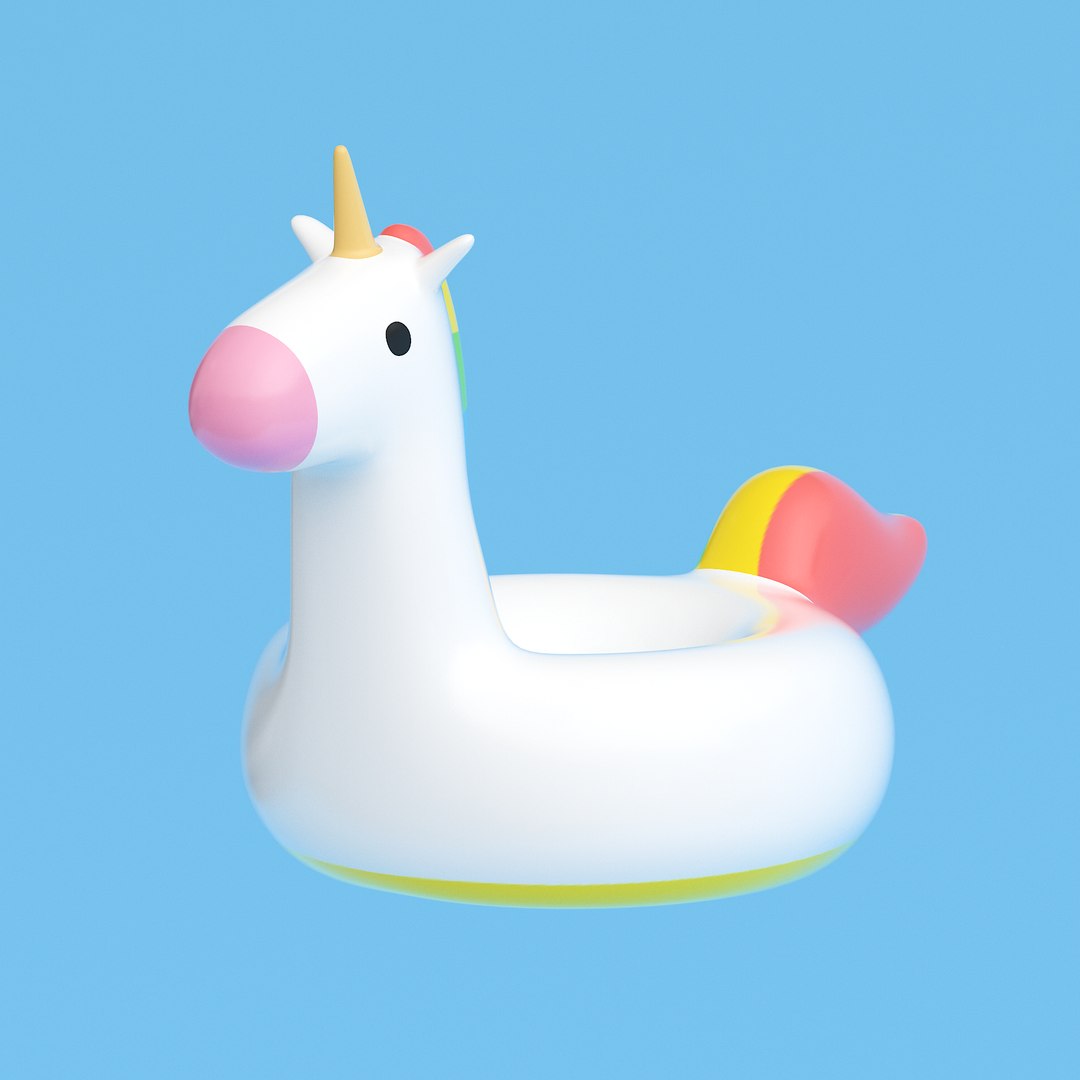 Unicorn Pool Float Inflatable Toy Swimming Tube 3D Model - TurboSquid 2090949