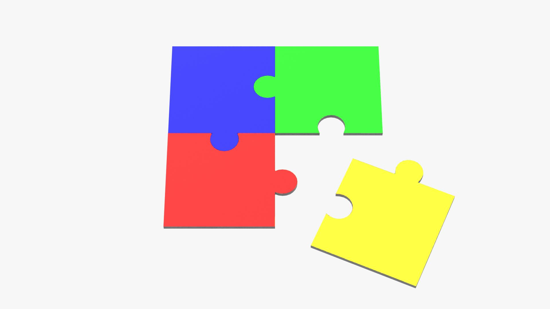 3D 2x2 Jigsaw Puzzle Pieces - TurboSquid 2122651
