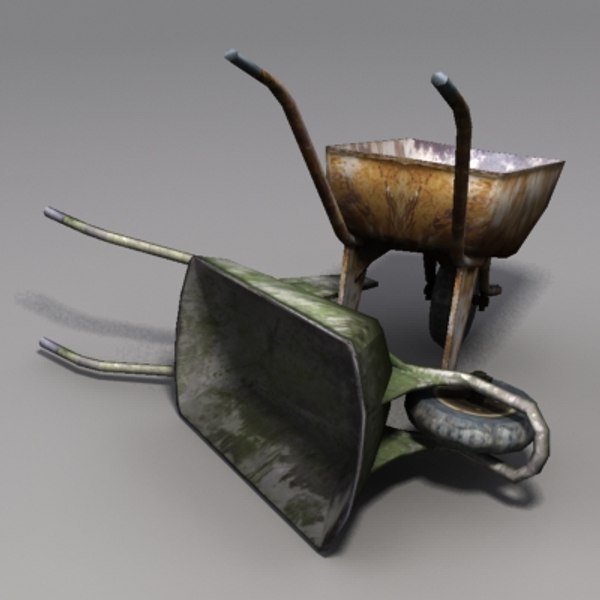3d model old wheelbarrow