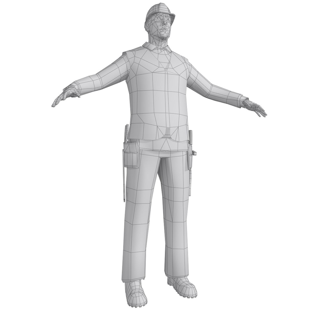Worker Man 3d Model