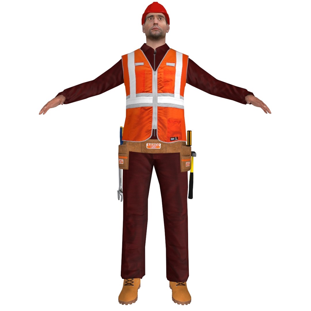 Worker Man 3d Model