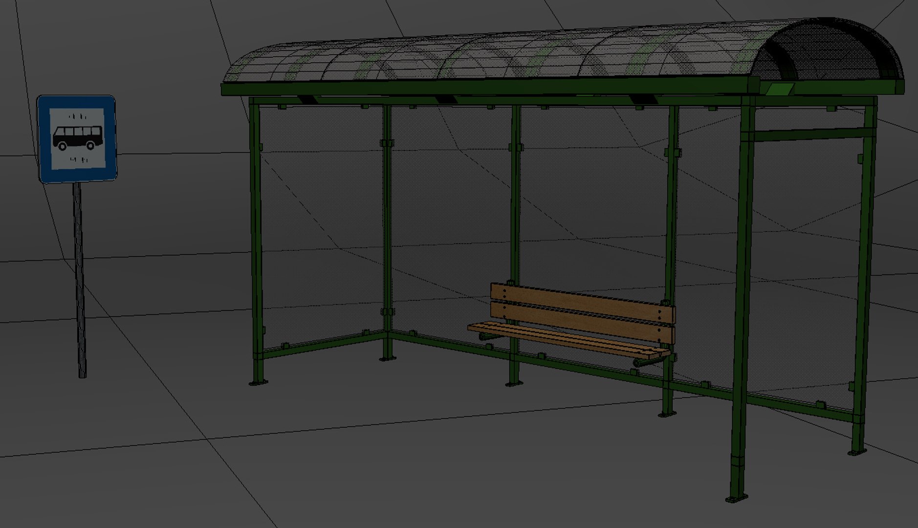 bus stop 3d model