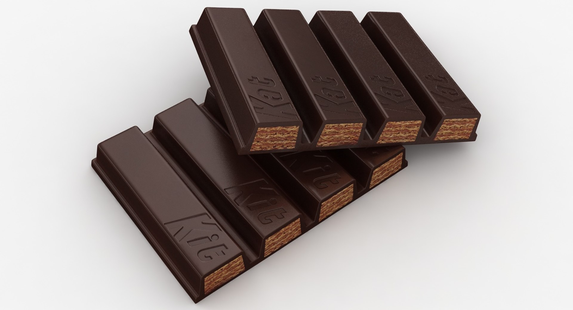 realistic kit kat set 3d model