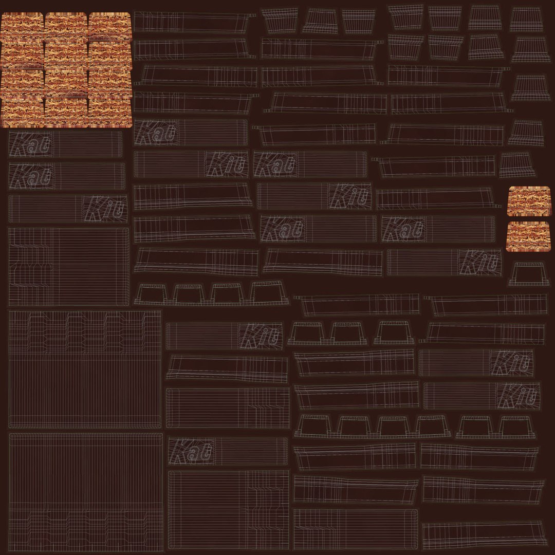 Realistic Kit Kat Set 3d Model
