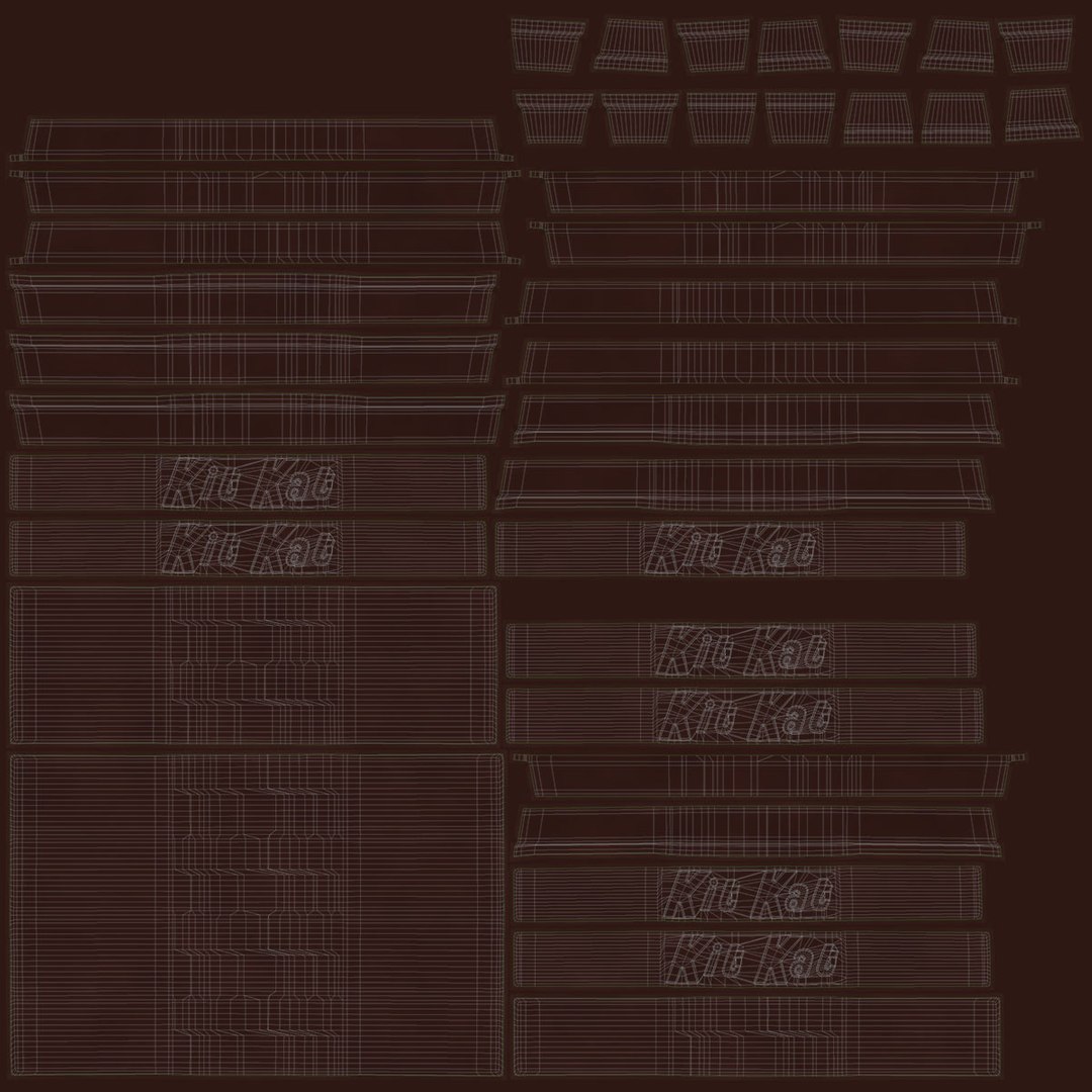 Realistic Kit Kat Set 3d Model