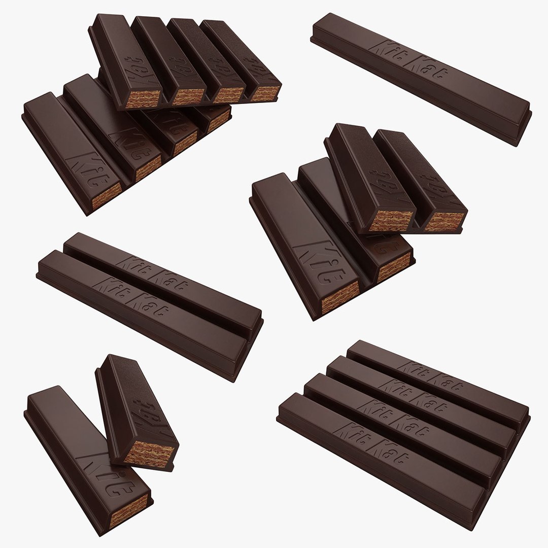realistic kit kat set 3d model