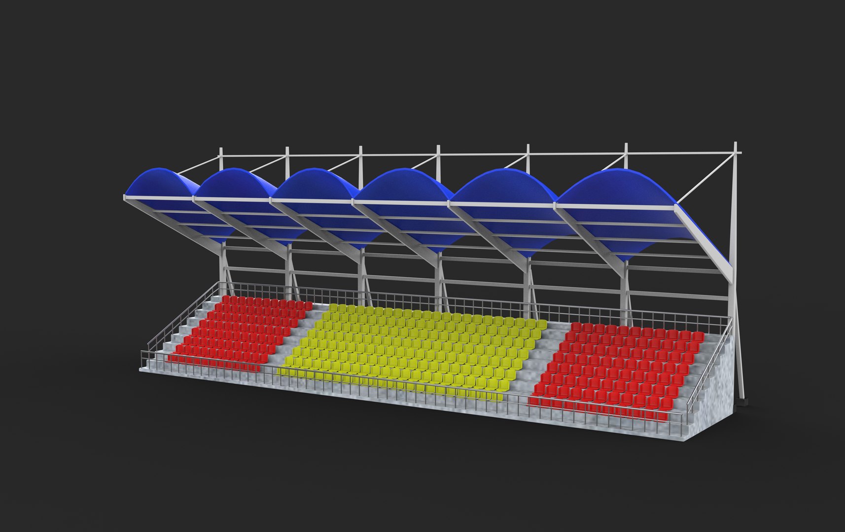 Stadium Seating Tribune 3D Model 3D - TurboSquid 2458559