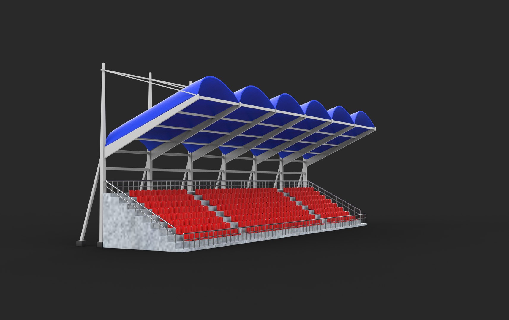 Stadium Seating Tribune 3D Model 3D - TurboSquid 2458559