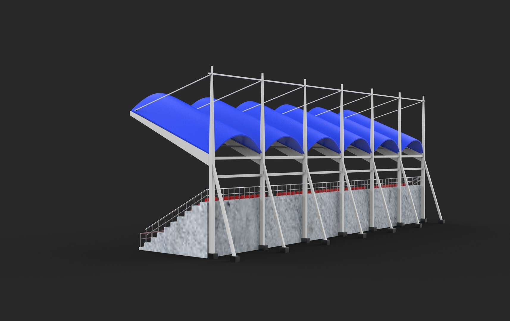 Stadium Seating Tribune 3D Model 3D - TurboSquid 2458559